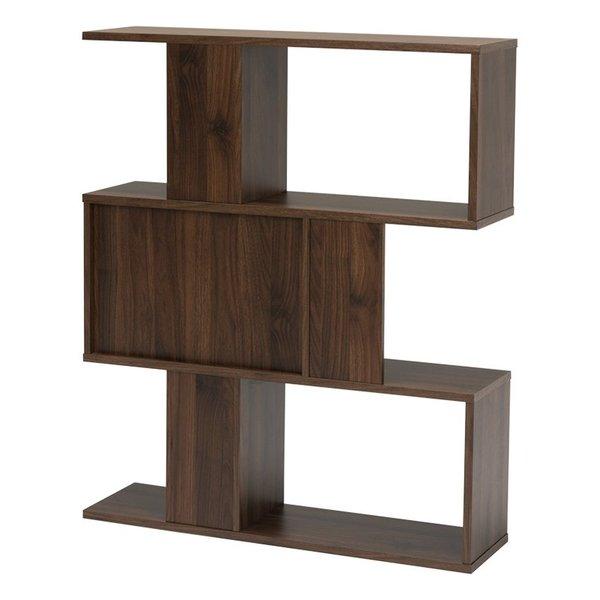 萩原 ハギハラ 扉付きオープンラック ブラウン 4段 組立式 幅90×奥行25.5×高さ107.5cm RCC-1016BR(2529799 ...