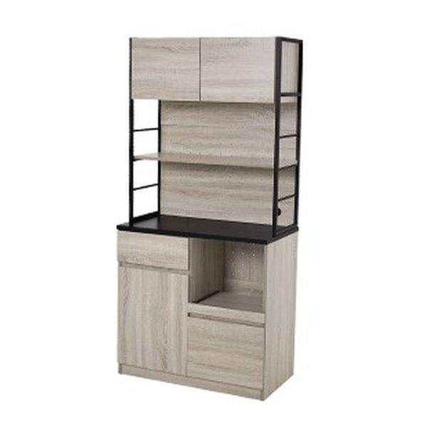 萩原 ハギハラ キッチンラック 幅87×奥行45×高さ186cm ブラック/グレー RCC-1629GY(2569788) : e-zoa - 通販 - Yahoo!ショッピング