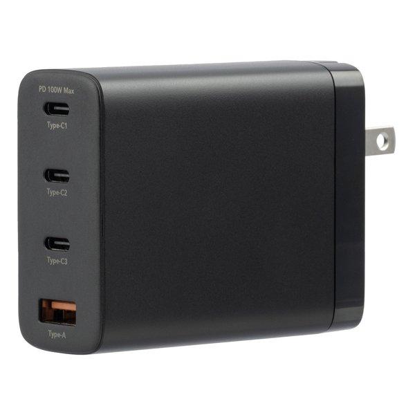 GREEN HOUSE グリーンハウス AC-USBアダプタ/Type-A1&C3/Gan/PD100W/ブラック GH-JD4GA-BK ...