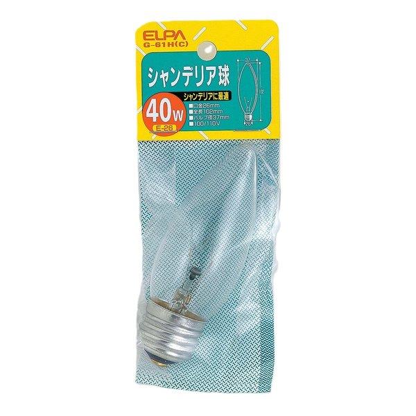 ELPA エルパ シャンデリア球 40W/E26/クリア G-61H C(2662174) : e-zoa - 通販 - Yahoo!ショッピング
