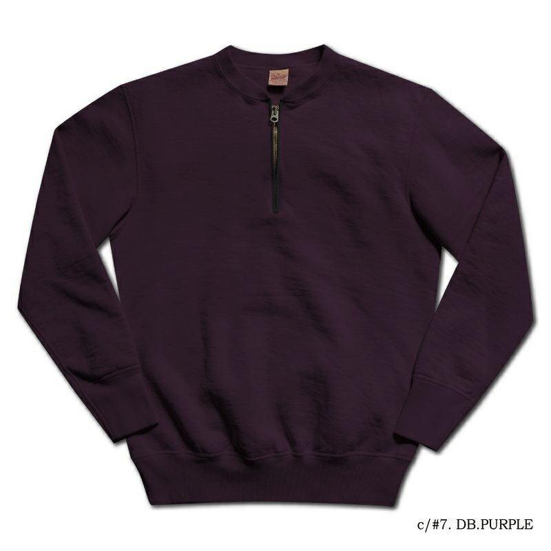 DELUXEWARE S105-00 PUR 7inch HALF ZIP PLAIN S10500 デラックスウエアスウェット デラックス ...