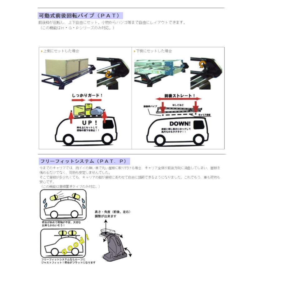 TUFREQ Pシリーズ PS226A/4本脚 ダイハツ タフト R2.6〜 LA900S/LA910S ルーフレール付車 :r55:EagleJapan - 通販 - Yahoo!ショッピング