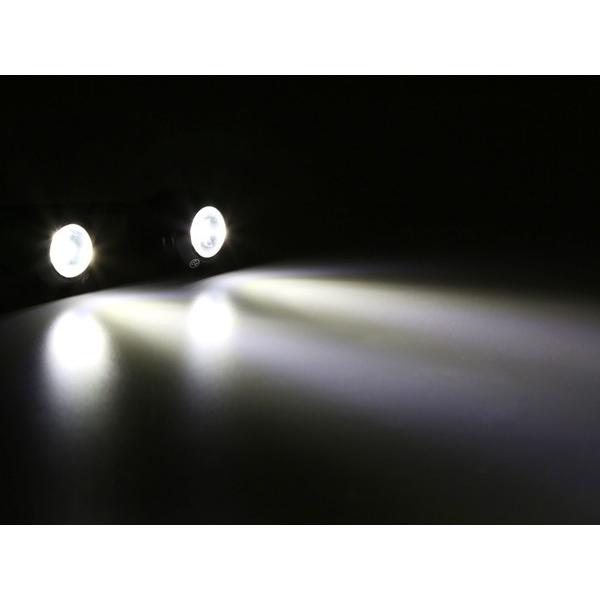 1W×10LED ウインカー連動 減光機能付 バンパー 埋込型 LED ハイパー デイライト アルミケース 防水 ブラック P-50 超熱