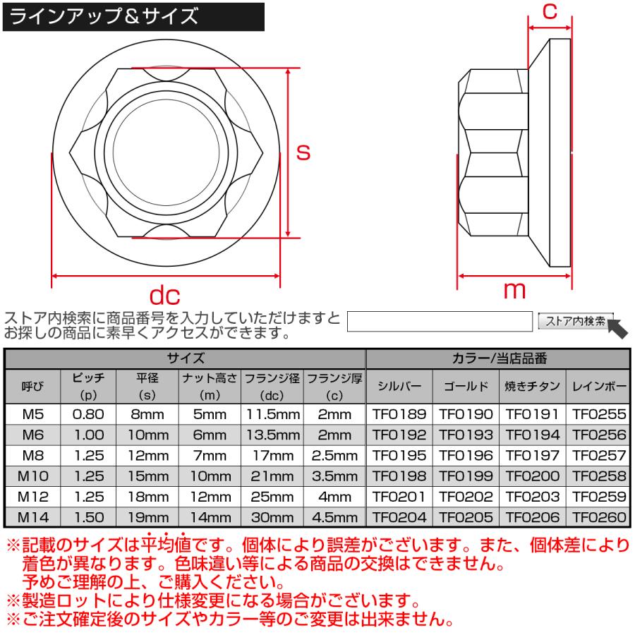 フランジナット スターヘッド M8 P1.25 セレート付き デザインナット SUSステンレス フランジ付き 六角ナット 焼きチタンカラー TF0197 : オートパーツ専門店 EALE ...