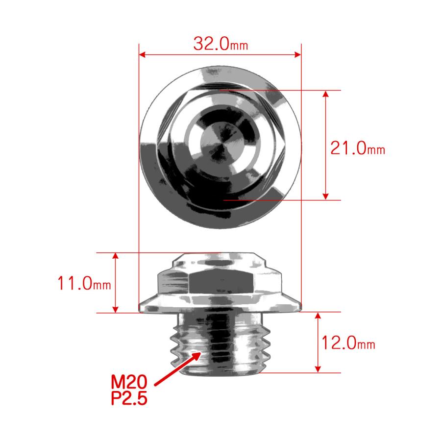 ホンダ オイルフィラーキャップ M20 P2.5 六角 ヘキサゴンヘッド ステンレス製 マットシルバー 汎用 TH0266 : オートパーツ専門店 EALE store - 通販 ...