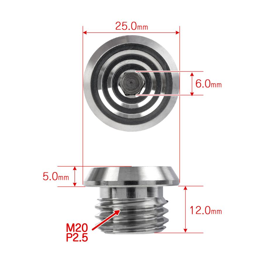 ホンダ オイルフィラーキャップ M20 P2.5 六角穴 ステンレス製 マットシルバー 汎用 TH0491 : オートパーツ専門店 EALE store - 通販 - Yahoo!ショッピング