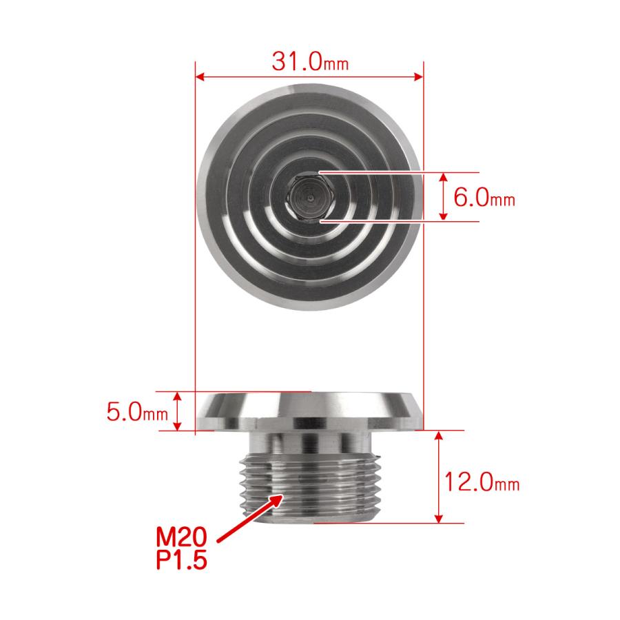 スズキ オイルフィラーキャップ M20 P1.5 六角穴 ステンレス製 マットシルバー 汎用 TH0494 : オートパーツ専門店 EALE store - 通販 - Yahoo!ショッピング