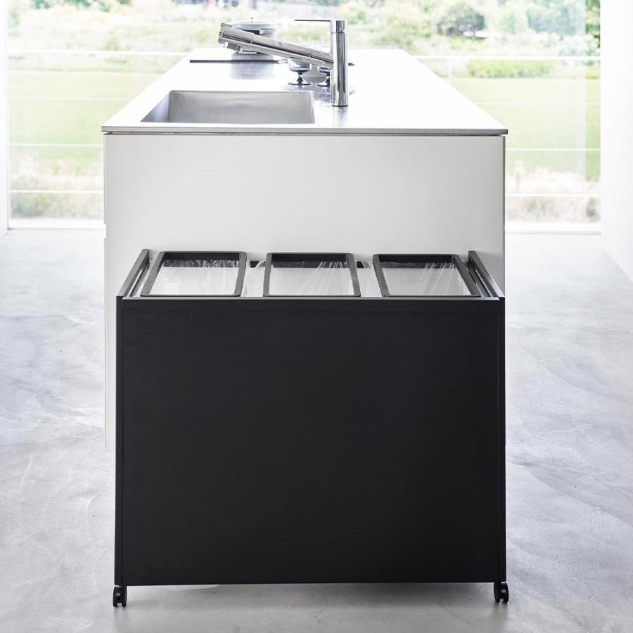 tower 目隠し分別ダストワゴン タワー 45L 3分別 山崎実業 ホワイト ブラック 分別 ゴミ箱 : イームズチェア ヤフー店 - 通販 - Yahoo!ショッピング