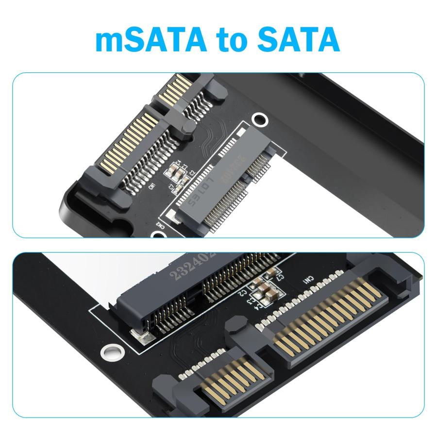 ELUTENG mSATA SSD ケース 2.5インチ msata sata 変換アダプタ アルミ合金シェル msata 変換 m.2 外付けケース :s-B071CVWBZV ...