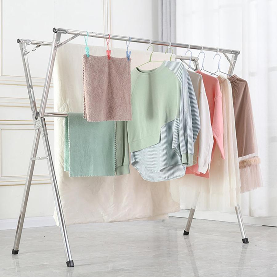 BQKOZFIN ステンレス鋼 布団干し 物干し 多機能 伸縮 ふとん干し 布団2枚分 折り畳み 幅87~120cm : Earth Community - 通販 - Yahoo!ショッピング