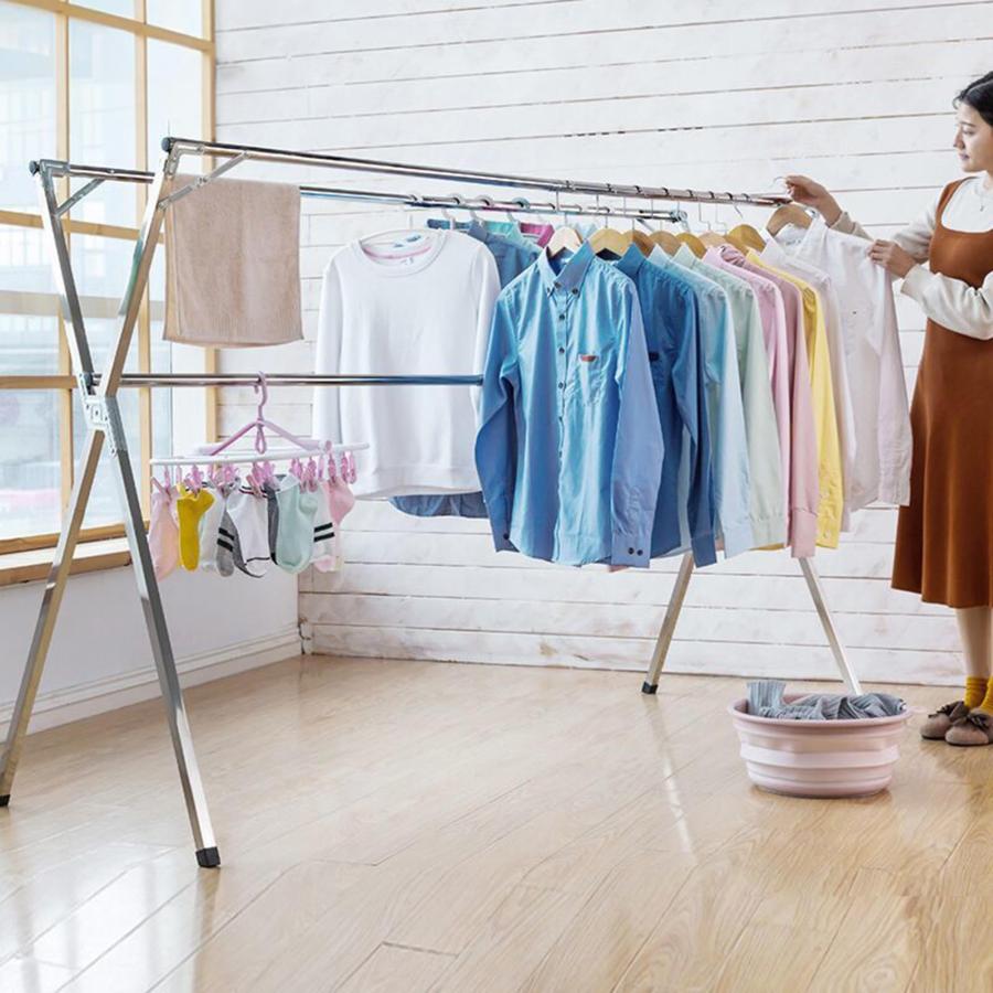 BQKOZFIN ステンレス鋼 布団干し 物干し 多機能 伸縮 ふとん干し 布団2枚分 折り畳み 幅87~120cm : Earth Community - 通販 - Yahoo!ショッピング