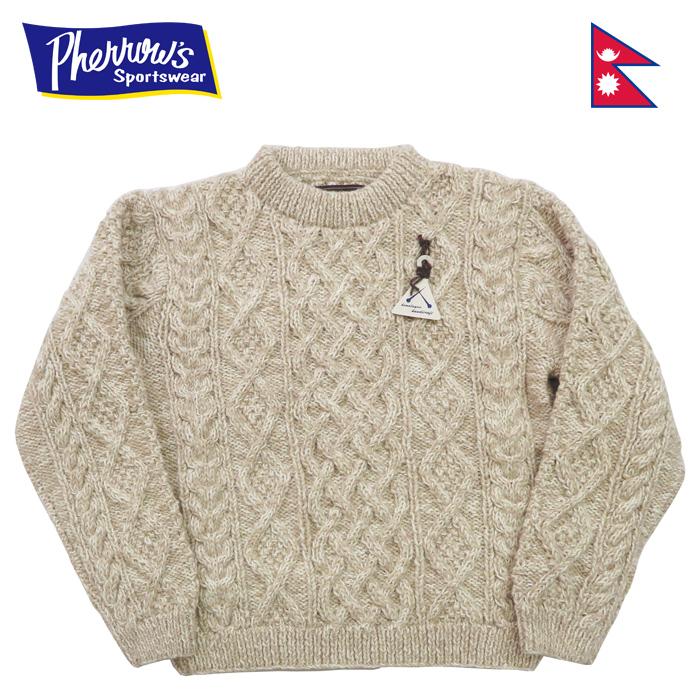 Pherrow's（フェローズ） 長袖 ハンドニット フィッシャーマン セーター ニット ネパール製 24W-PNS-CABLE : EARTH MARKET - 通販 - Yahoo!ショッピング