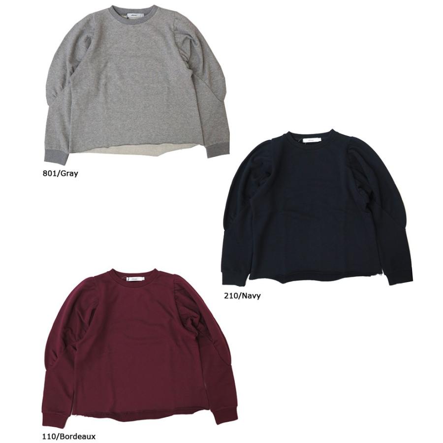 Allumer アリュメール レディース ボリュームスリーブ ギャザートップ 裏毛 カットオフ ラウンドボトム ゆったり プルオーバー amr8141972 Allumer アリュメール レディース ボリュームスリーブ ギャザートップ