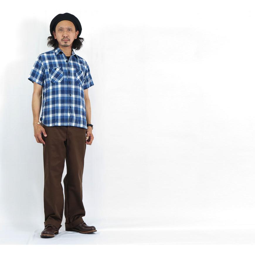 SUGAR CANE シュガーケーン スペックブルーチェック 半袖 ワーク