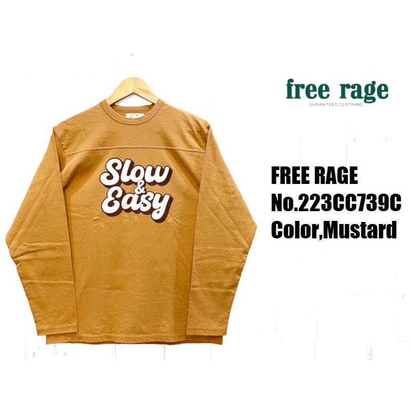 free rage フリーレイジ 'Slow＆Easy'フットボールTシャツ FREE RAGE EASY NAVY 長袖 国産 日本製 223CC739C メンズ アメカジ 送料無料 ...