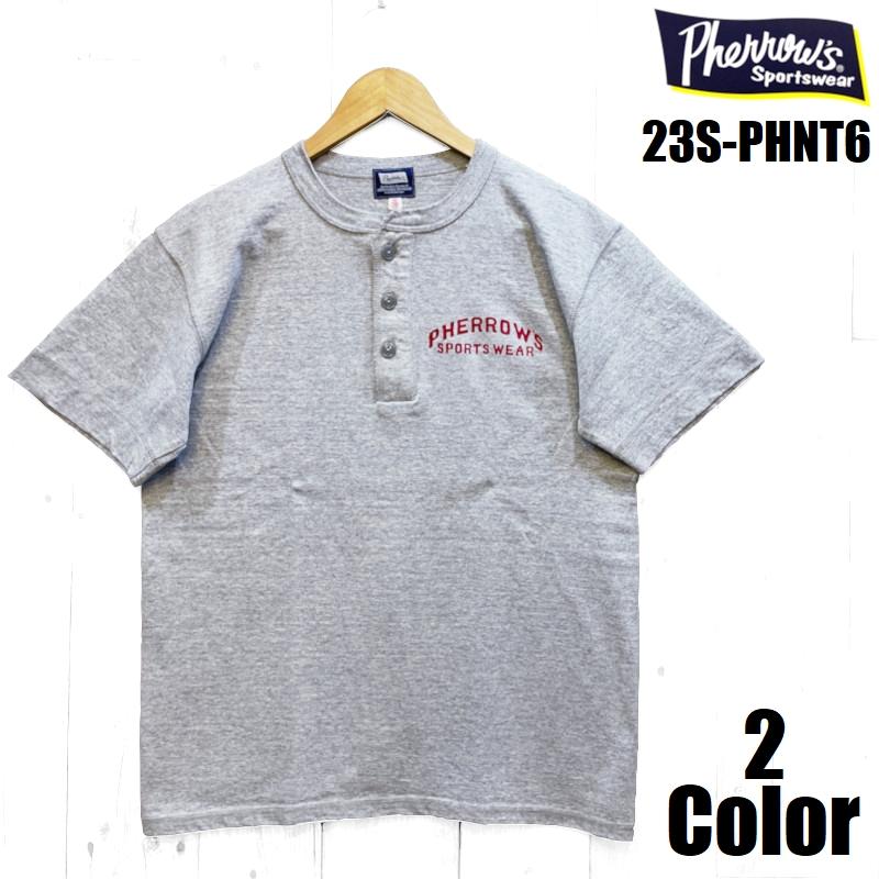 Pherrow's フェローズ 'PHERROW'S'ヘンリーネックTシャツ EASY NAVY 23S-PHNT6 半袖 プリントTシャツメンズ アメカジ 送料無料 : EASY NAVY ...
