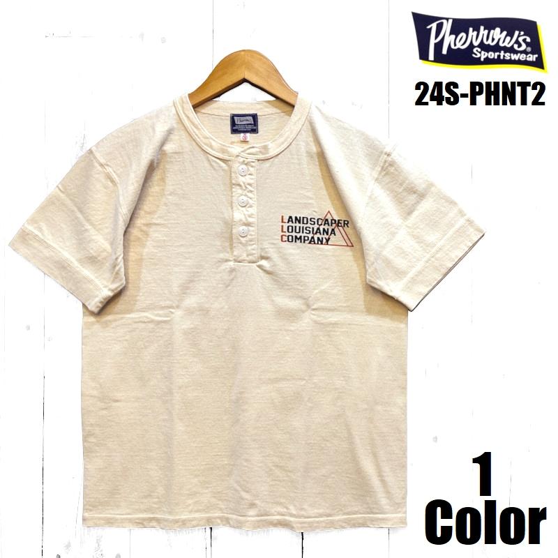 Pherrow's フェローズ 'LANDSCAPER'ヘンリーネックTシャツ EASY NAVY 24S-PHNT2 半袖 プリントTシャツメンズ アメカジ 送料無料 : EASY NAVY ...