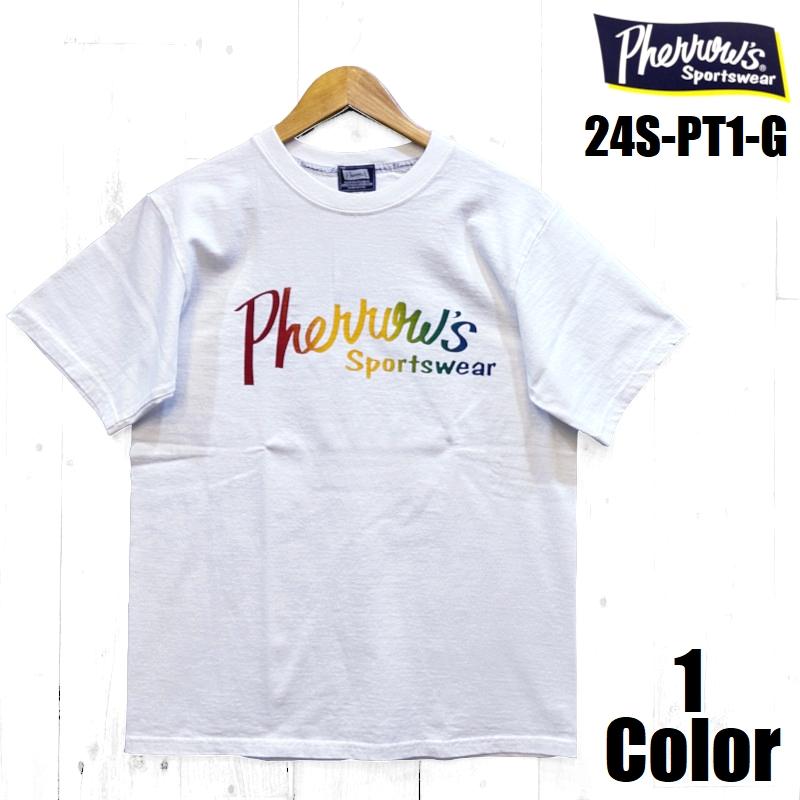 Pherrow's フェローズ 'Pherrow's'ロゴグラデーションプリントTシャツ EASY NAVY 24S-PT1-G 半袖 メンズ アメカジ 送料無料 : EASY NAVY ...