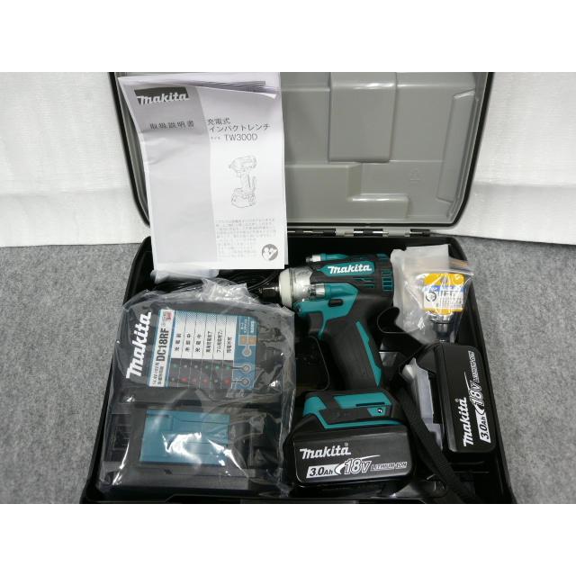 未使用品】 マキタ 充電式インパクトレンチ TW300D 本体 + ケース、充電器、3.0Ahバッテリ2本、シャンクアダプター付 : 001w03198 : プロテクション - 通販 ...