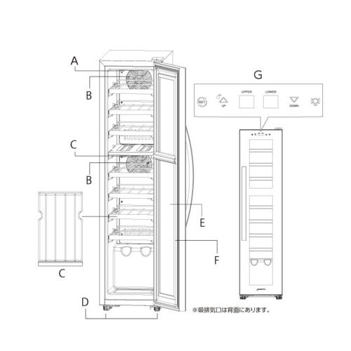 デバイスタイル デバイスタイル(deviceSTYLE) DCF-C18W ツインルーム18本用ワインセラー コンプレッサー式 : イーベスト - 通販 - Yahoo!ショッピング