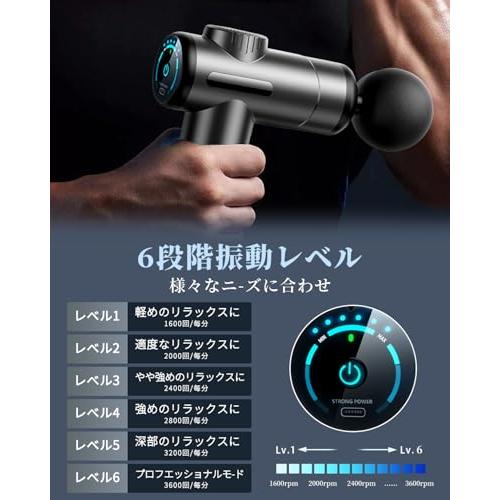 筋膜リリースガン Mucuru ハンディガン AI自適応モード付き MINI 筋膜リリース 筋膜ガン 6種類ヘッド付き 6段階強力振動 ...