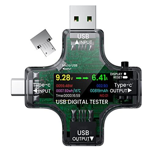 YOJOCK USB電圧電流チェッカー Type-C テスター アップグレードカラーディスプレイ 電流/電圧/抵抗/温度/通電時間など表示 Qu : えびすストア - 通販 - Yahoo ...