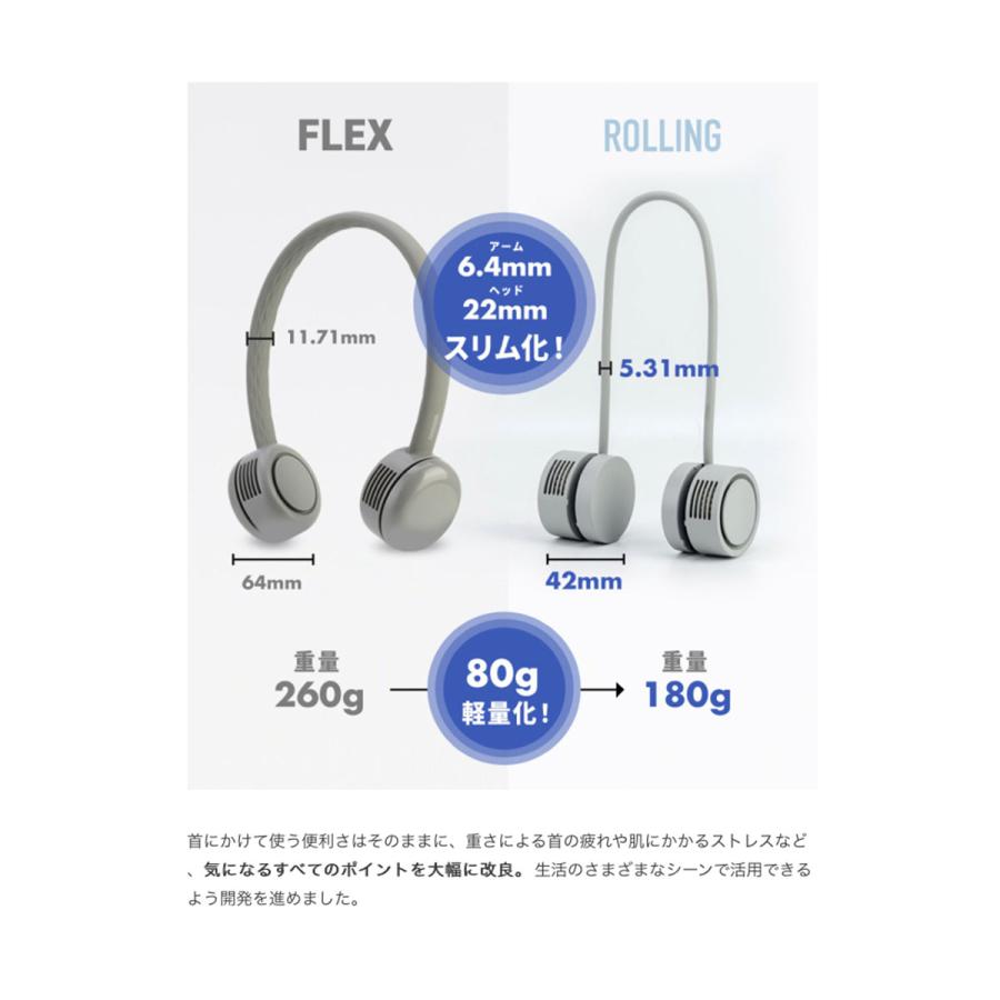 DANSOON ネックファン Neck Band Fan Rolling コンパクト 首かけ 扇風機 ポーチ付き ミントグレー ダンスーン ...