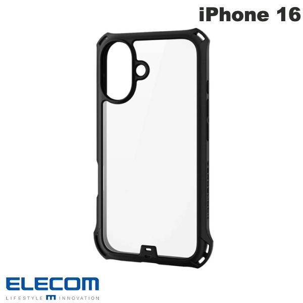 ZEROSHOCK エレコム ELECOM iPhone 16 ハイブリッドケース フレームカラー 背面クリア ブラック PM-A24AZEROFCBK ネコポス送料無料 : キットカット ...