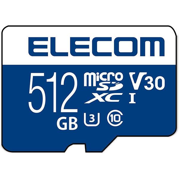 microSD エレコム ELECOM 512GB MicroSDXCカード データ復旧サービス付 ビデオスピードクラス対応 UHS-I U3 80MB/s MF-MS512GU13V3R ...