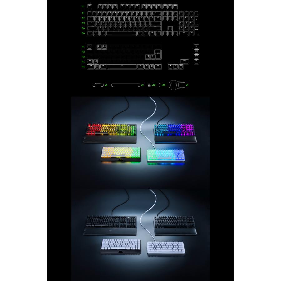 Razer ABS Phantom Keycap Upgrade Set Pudding Design UK / US 英語配列用 キー ...