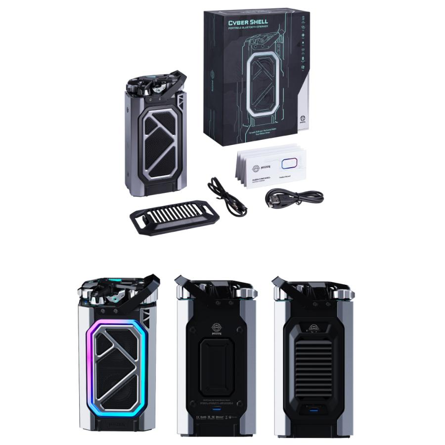 MUZEN Cyber Shell Bluetooth 5.0 IPX5防水 RGBライト スピーカーフォン機能搭載 亜鉛合金シェル ...