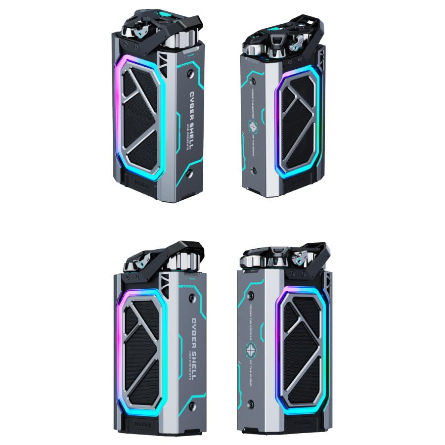 MUZEN Cyber Shell Bluetooth 5.0 IPX5防水 RGBライト スピーカーフォン機能搭載 亜鉛合金シェル ...