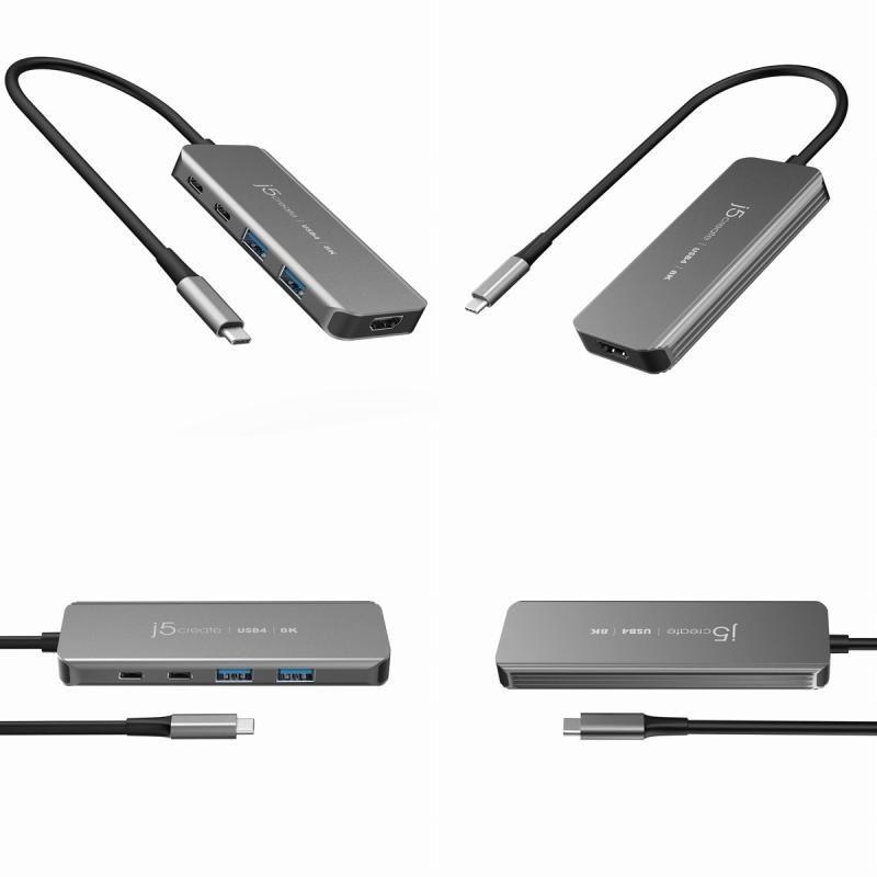 j5 create ジェイファイブクリエイト USB4 8K HDMI 6in1 スリムマルチハブ PD対応 JCH453 ネコポス送料無料 ...