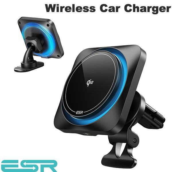 ESR Qi2 15W ワイヤレス充電器 車載 MagSafe対応 HaloLock Wireless Car Charger with CryoBoost Black ネコポス不可 ...