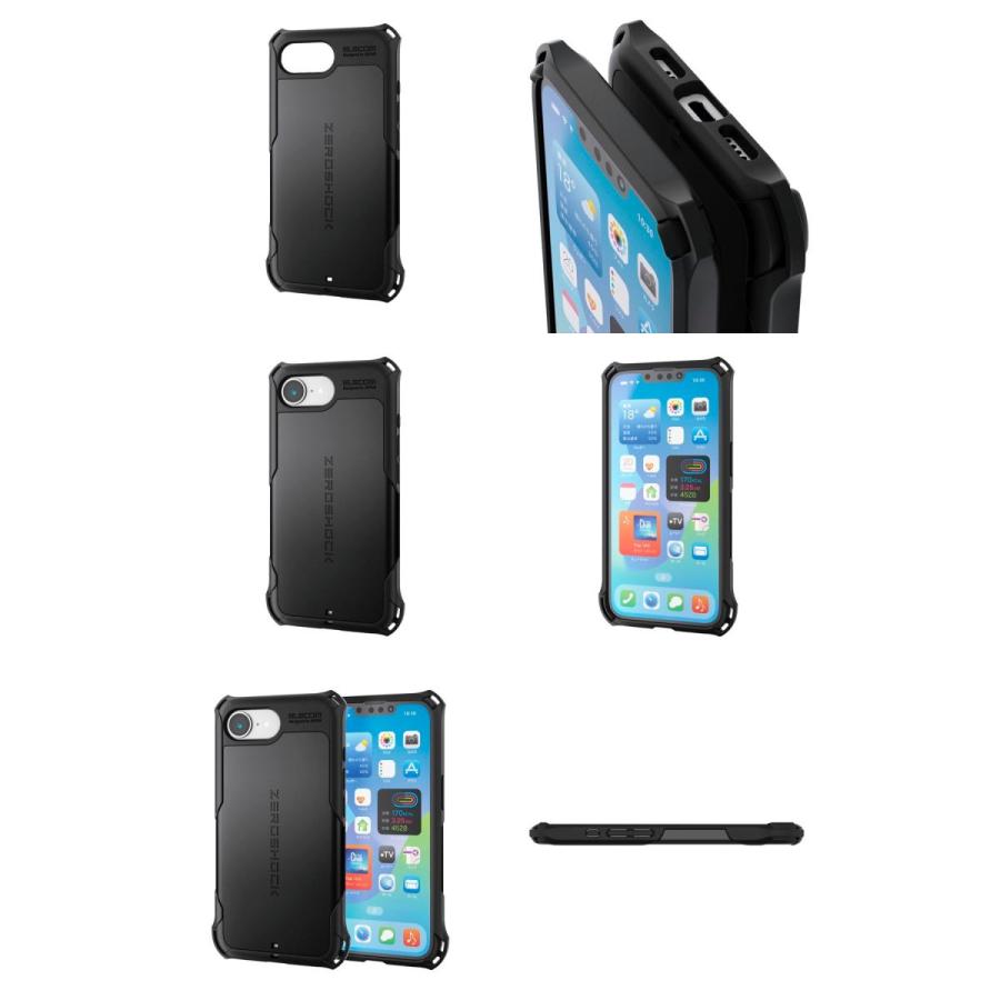 ZEROSHOCK エレコム ELECOM iPhone 16e ハイブリッドケース ブラック PM-A25SZEROBK : キットカットヤフー店 - 通販 - Yahoo!ショッピング