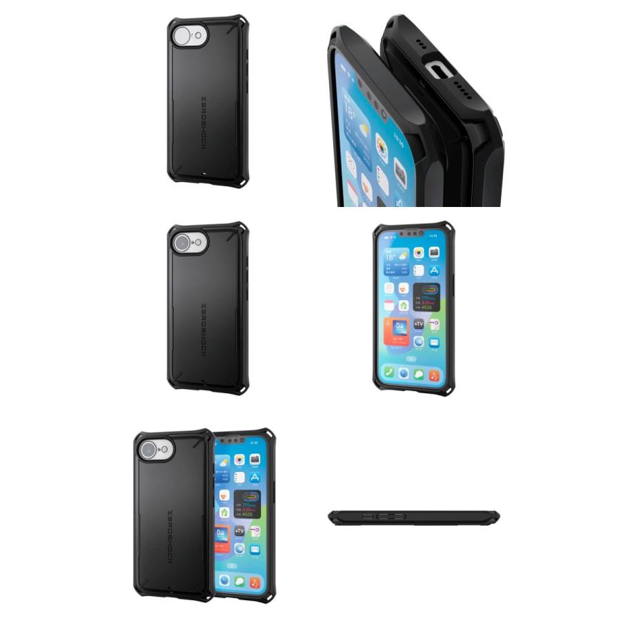 ZEROSHOCK エレコム ELECOM iPhone 16e ハイブリッドケース Solid Plus ブラック PM-A25SZEROSPBK : キットカットヤフー店 - 通販 ...