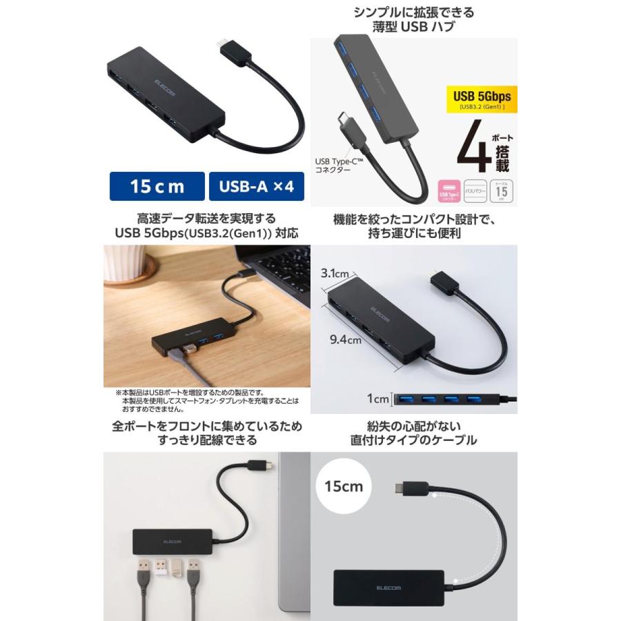 ELECOM エレコム USB-C HUB USB5Gbps バスパワー 4ポート 15cm ホワイトフェイス U3HC-H040WF ネコポス送料無料 : キットカットヤフー店 - 通販 ...
