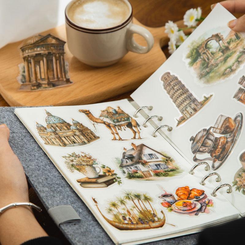 コラージュ 素材 シール 旅行 トラベルノート 珈琲 コーヒー ジャンクジャーナル アンティーク ヴィンテージ レトロ ステッカー 海外 手帳 フレーク : Memento - 通販 ...