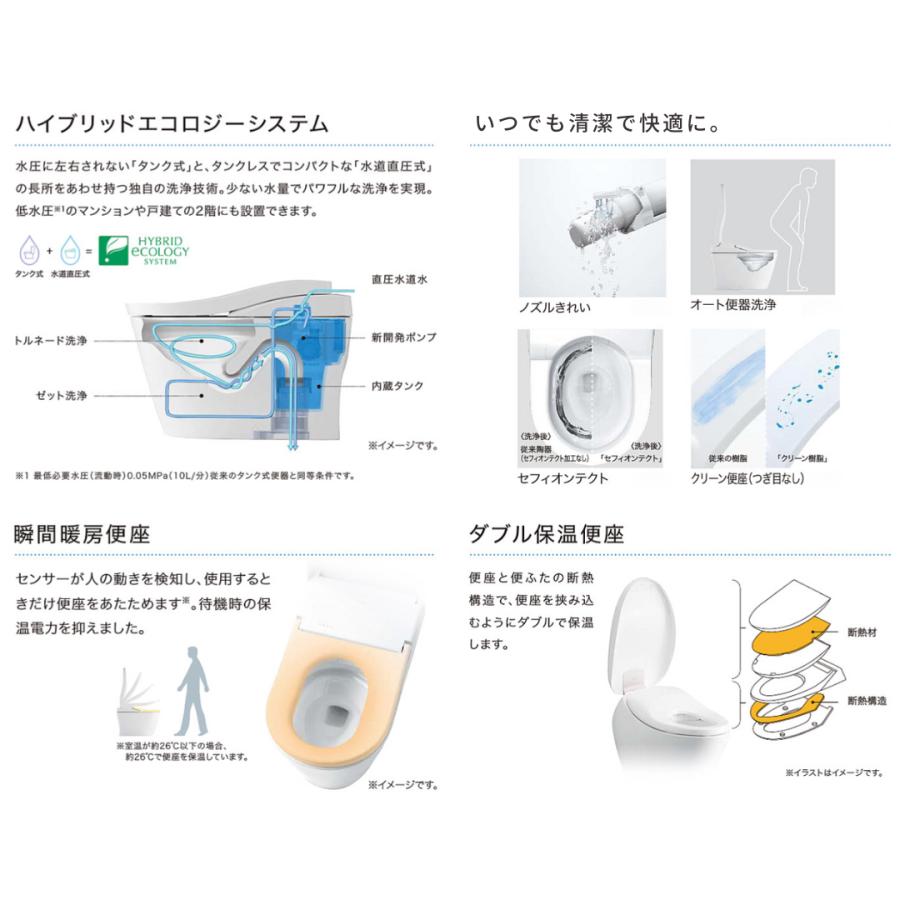 工事費込みセット TOTO ネオレストシリーズ CES9510F(CS921BF-TCF9510）NW1 トイレ リフォーム 排水心120/200mm 水洗 ウォシュレット 壁リモコン ...