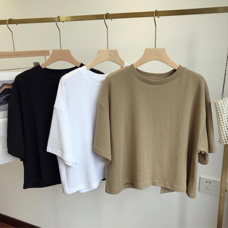 バックオープン 黒 レディース 背中開き カットソー トップス 前後2WAY Tシャツ クルーネック 半袖 背中空き ドロップショルダー バックオープ : EC SHOP RON - 通販 ...