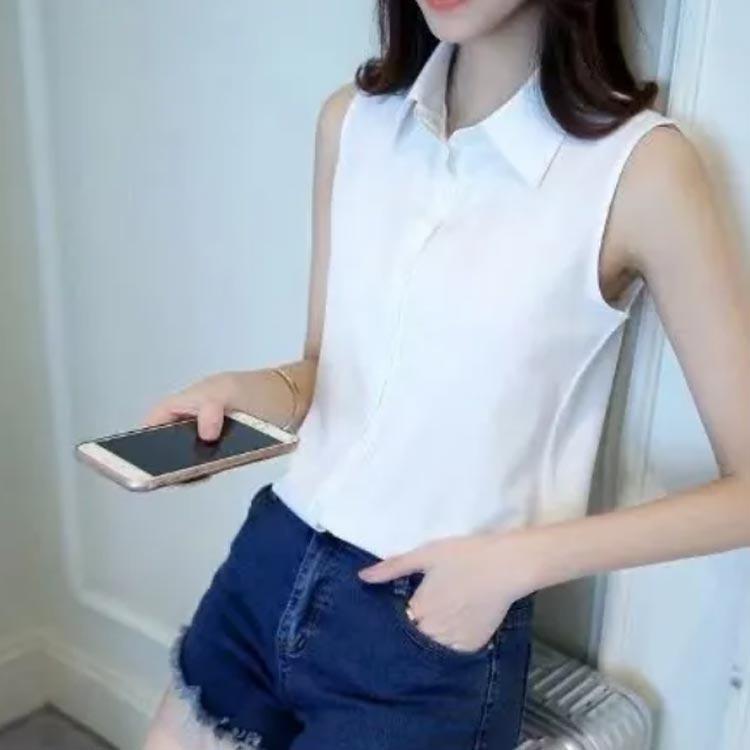 シャツ ブラウス ノースリーブ シャツ 袖なし 黒 タンクトップ レイヤード トップス 夏 重ね着 レディース 襟付き シャツブラウス 白 インナー :infit708694:EC SHOP ...