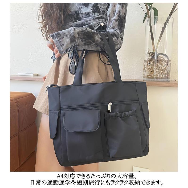 肩掛けバッグ バッグ 学生 大きめ 多収納 トートバッグ ナイロン 鞄 A4 たっぷり収納 収納力 バッグ サイドポケット 大きい おしゃれ 大容量 : itaiya6227 : EC ...