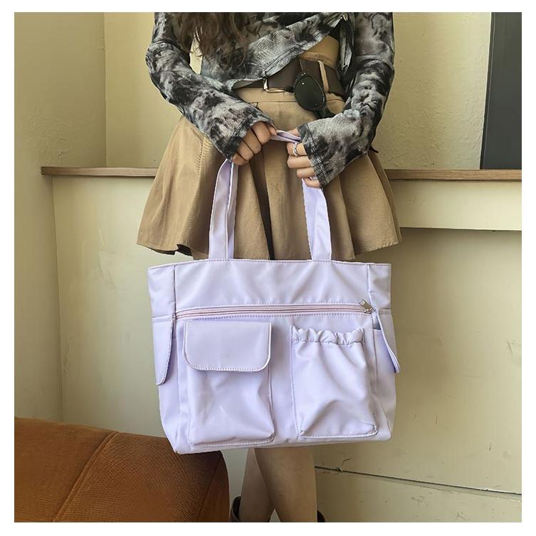 肩掛けバッグ バッグ 学生 大きめ 多収納 トートバッグ ナイロン 鞄 A4 たっぷり収納 収納力 バッグ サイドポケット 大きい おしゃれ 大容量 : itaiya6227 : EC ...