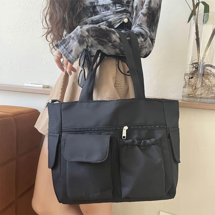 肩掛けバッグ バッグ 学生 大きめ 多収納 トートバッグ ナイロン 鞄 A4 たっぷり収納 収納力 バッグ サイドポケット 大きい おしゃれ 大容量 : itaiya6227 : EC ...