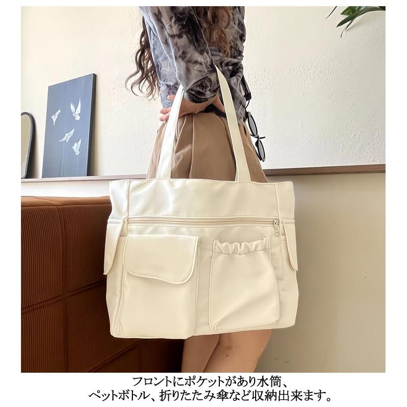 肩掛けバッグ バッグ 学生 大きめ 多収納 トートバッグ ナイロン 鞄 A4 たっぷり収納 収納力 バッグ サイドポケット 大きい おしゃれ 大容量 : itaiya6227 : EC ...