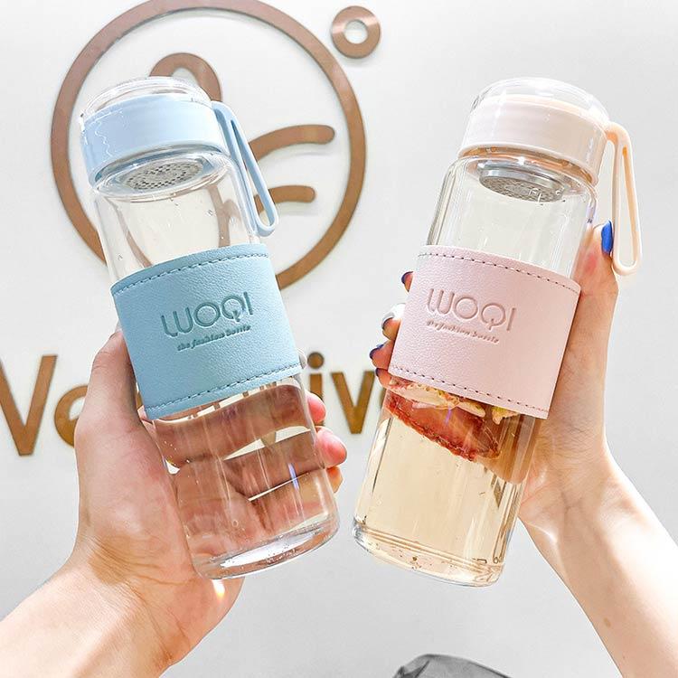 ウォーターボトル 水筒 ガラス 340ml 480ml 大容量 断熱カバー付き フィルター付き 透明 ガラスカップ 漏れない ボトル マイボトル クリ : EC SHOP RON - 通販 ...