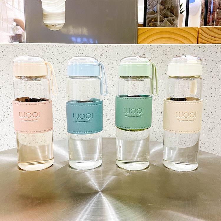 ウォーターボトル 水筒 ガラス 340ml 480ml 大容量 断熱カバー付き フィルター付き 透明 ガラスカップ 漏れない ボトル マイボトル クリ : EC SHOP RON - 通販 ...