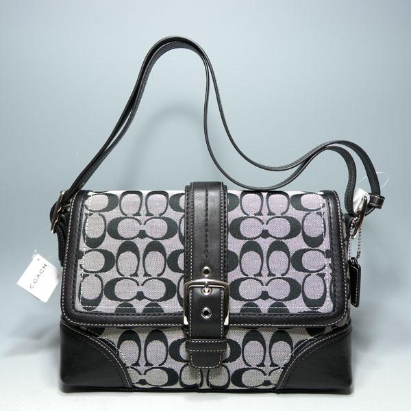 コーチバッグ COACH ハンプトンズ シグネチャー フラップ ブラック/ホワイト 12641 :12641BLK:e-SHOPキャリオール ...