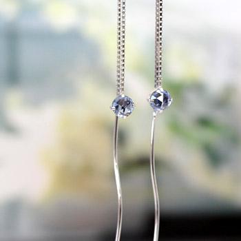 ブルーサファイア ピアス レディース 揺れる K18 18k 14k k14 WG アメリカンチェーン ロング 4.0mm : ジュエリーエクセレンテ - 通販 - Yahoo!ショッピング