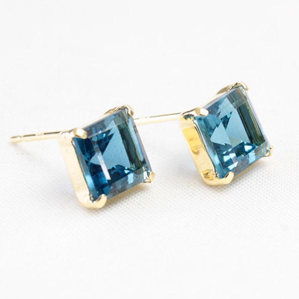 ピアス レディース ロンドンブルートパーズ K18 18金 k18 スクエアカット 6.0mm : ジュエリーエクセレンテ - 通販 - Yahoo!ショッピング